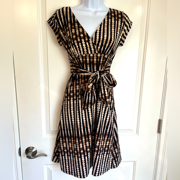 MKM Designs | Dresses | Mkm Brown Polka Dot Tie Dress | Poshmark